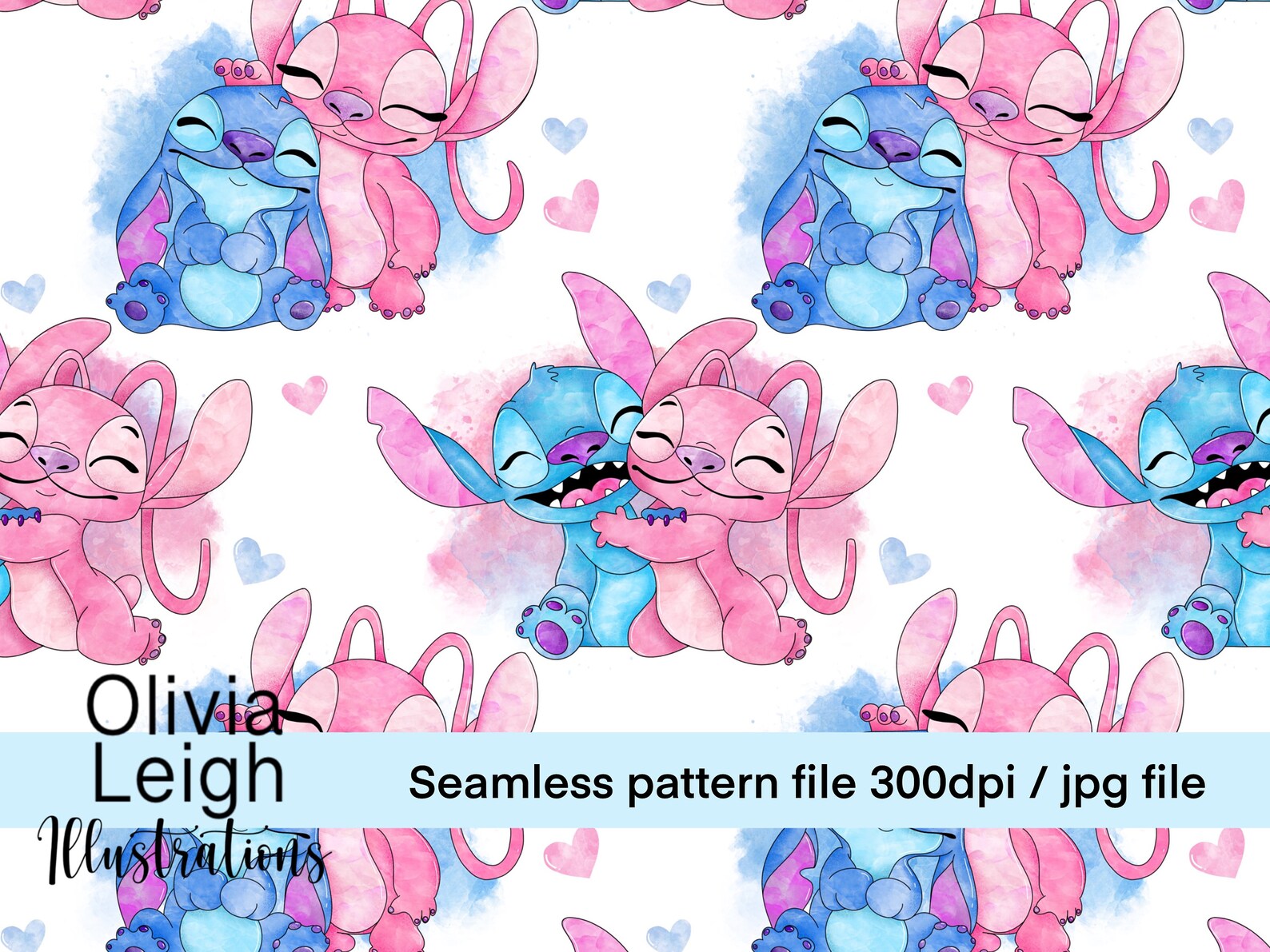 Lilo and Stitch Cute Seamless Pattern. Digital Paper. DIGITAL - Etsy