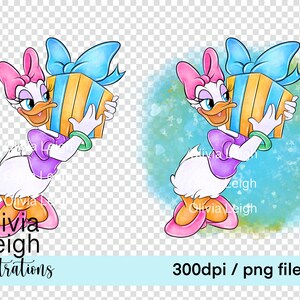 Cute Daisy Duck Birthday Clipart Sublimation PNG Files DIGITAL DOWNLOAD ...