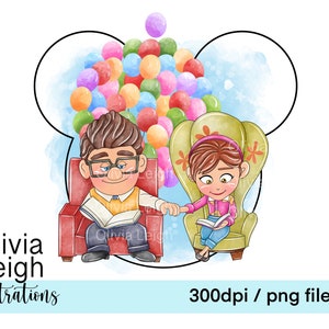 Balloon House Carl and Ellie Cute Clipart Sublimation PNG Files DIGITAL ...