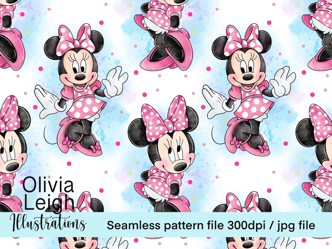 Cute Minnie Mouse Seamless Pattern. Digital Paper. DIGITAL DOWNLOAD ...