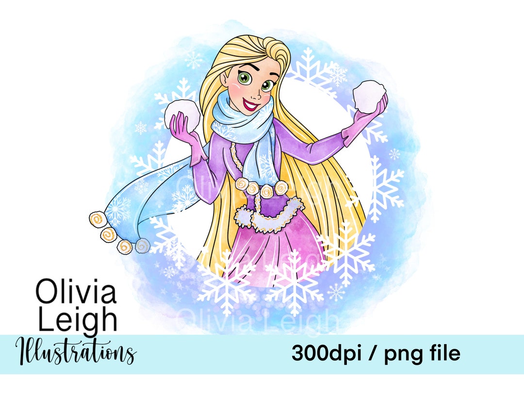 Princess Rapunzel Christmas Winter Wreath Cute Clipart PNG Files DIGITAL DOWNLOAD Printable - Etsy