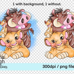 Cute Lion King Clipart Sublimation PNG Files DIGITAL DOWNLOAD Printable ...