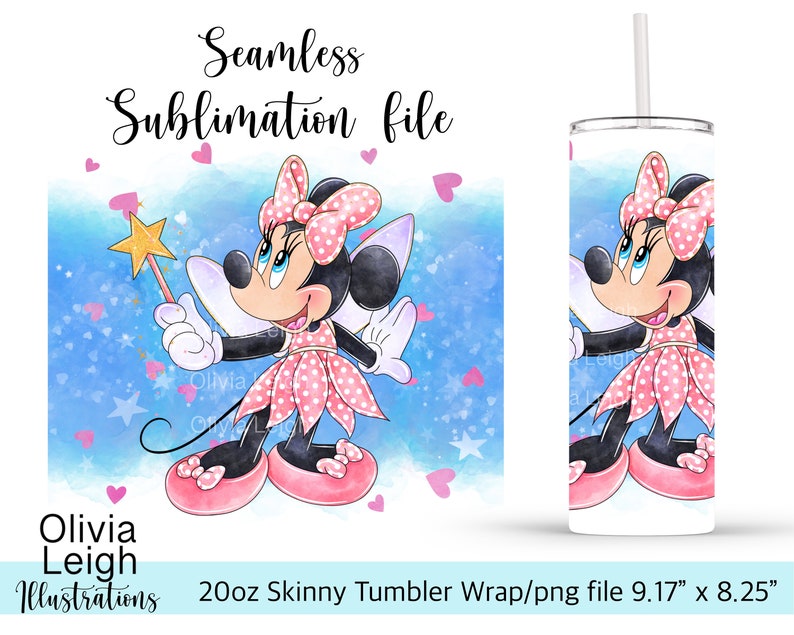 Minnie Mouse Sublimation Design Wrap PNG File DIGITAL DOWNLOAD - Etsy