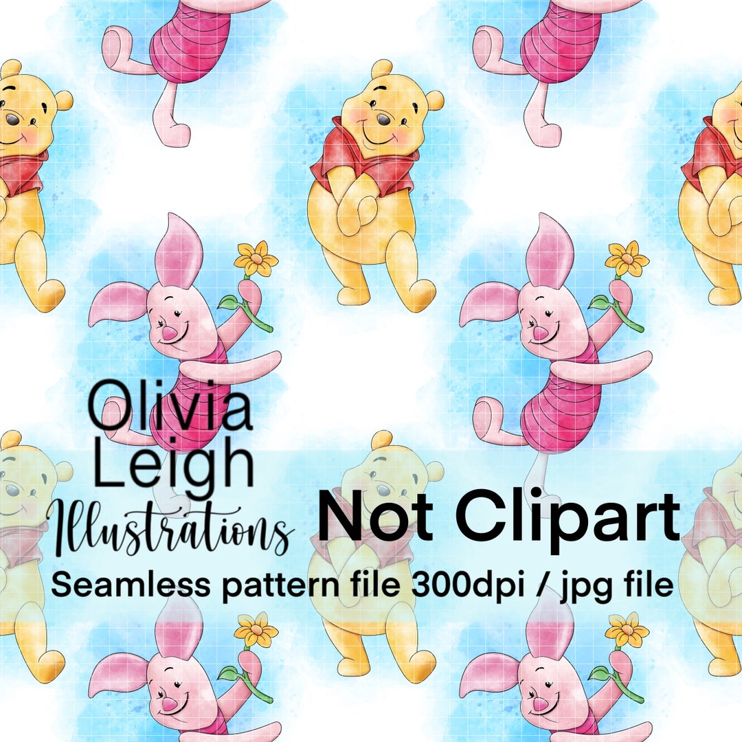 Winnie the Pooh and Piglet Cute Seamless Pattern. Digital Paper ...