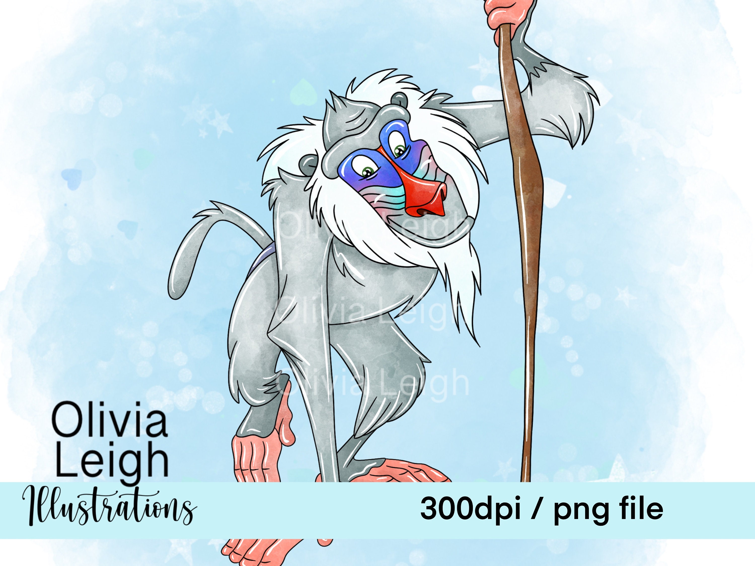 The Lion King Rafiki Cute Clipart PNG Files DIGITAL DOWNLOAD - Etsy