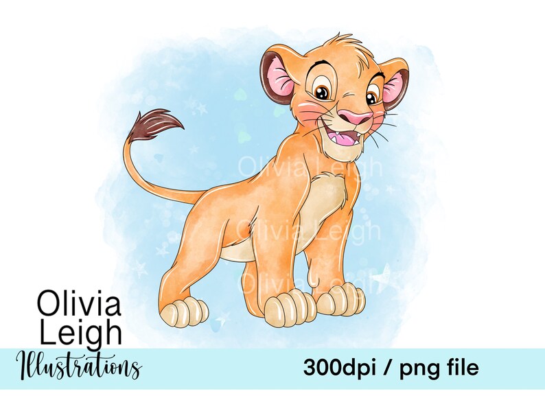 The Lion King Simba Cute Clipart PNG Files DIGITAL DOWNLOAD - Etsy