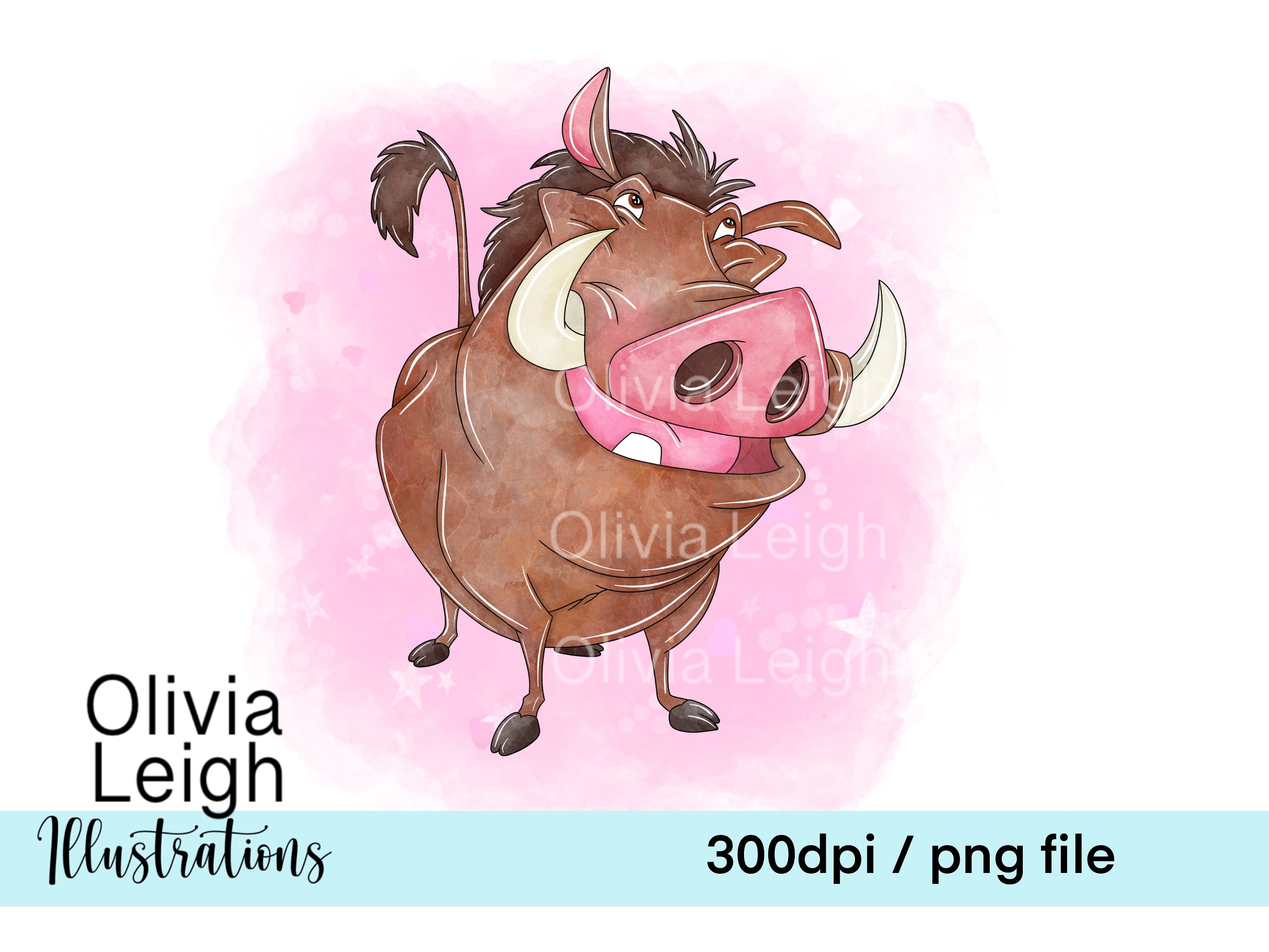 Buy The Lion King Pumbaa Cute Clipart PNG Files DIGITAL DOWNLOAD Online ...