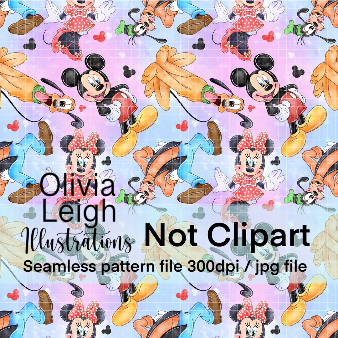 Mickey and Friends Cute, Seamless Pattern. Digital Paper. DIGITAL ...