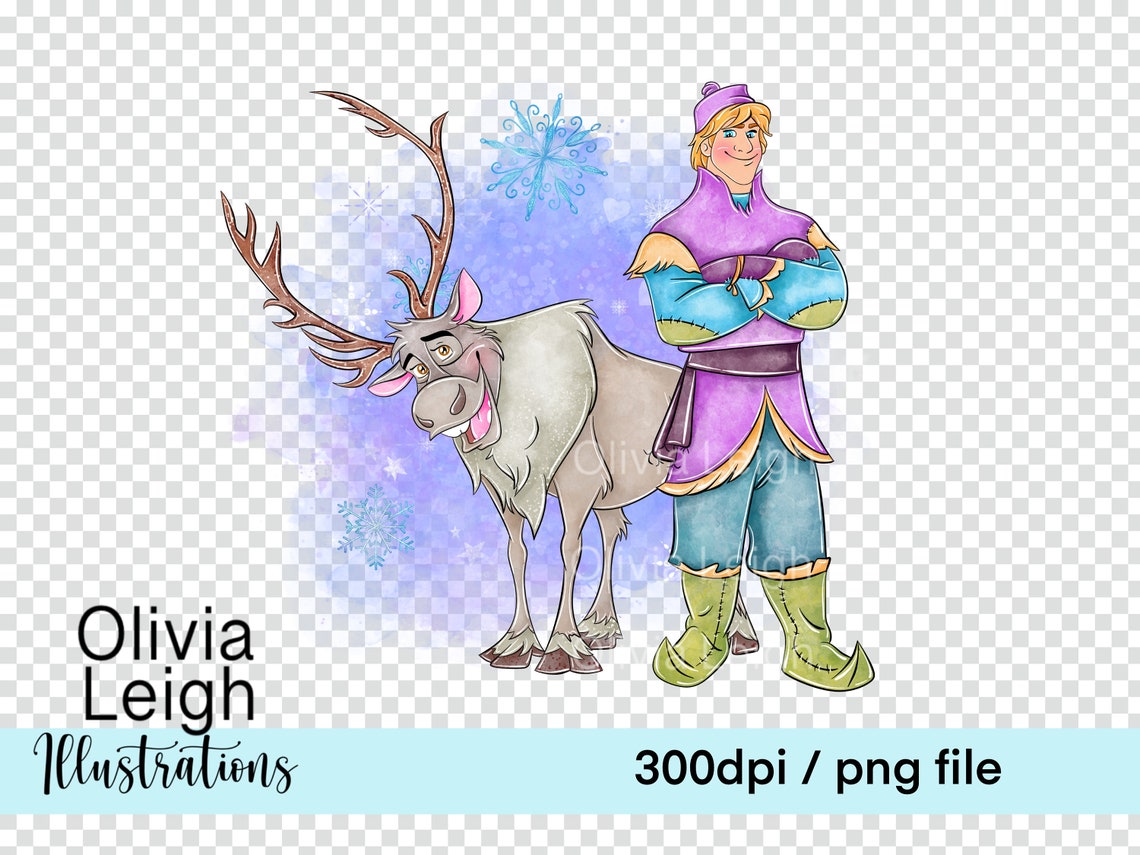 Frozen Princess Sven and Kristoff Cute Clipart Sublimation PNG - Etsy