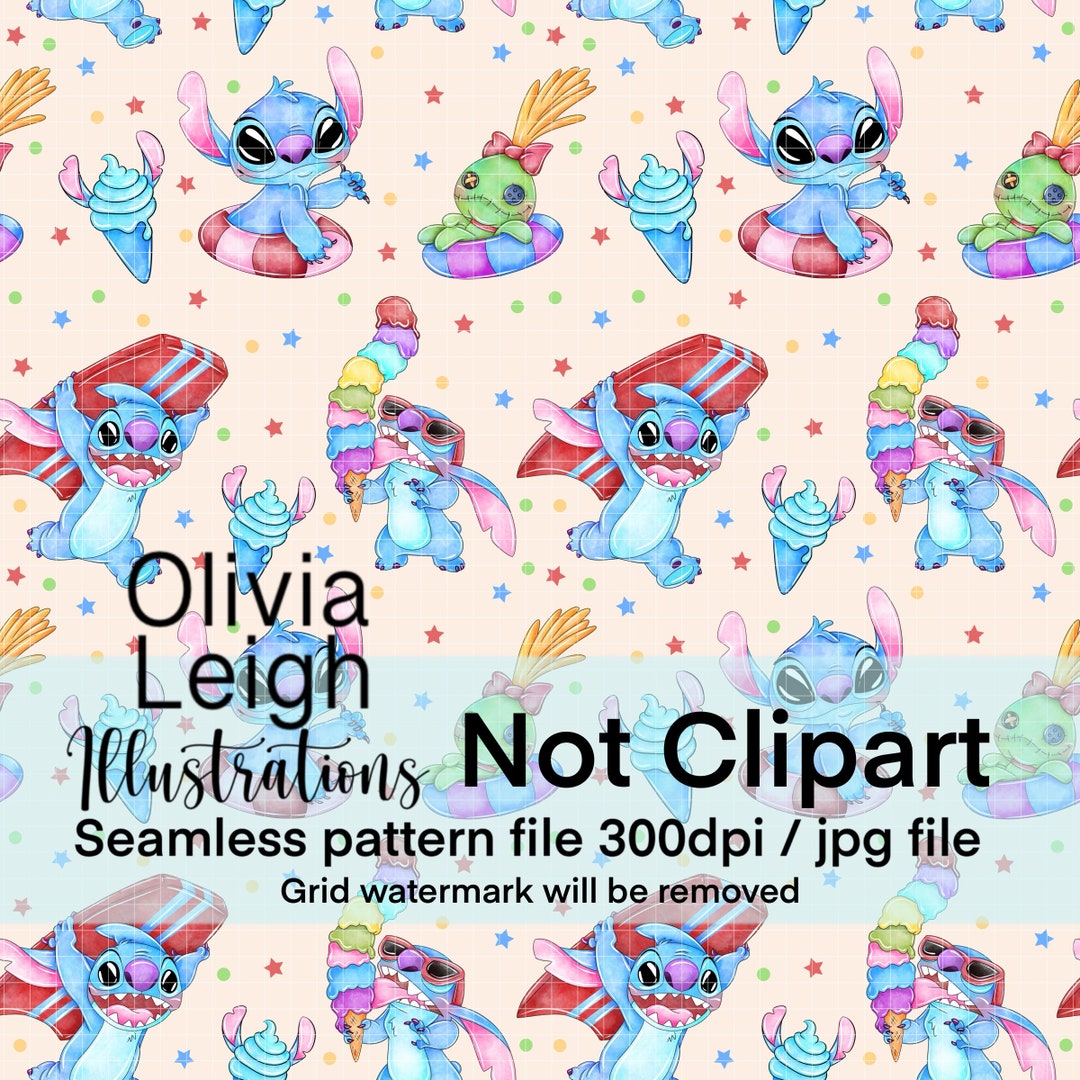 Cute Summer Stitch Seamless Pattern. Digital Paper. DIGITAL DOWNLOAD ...