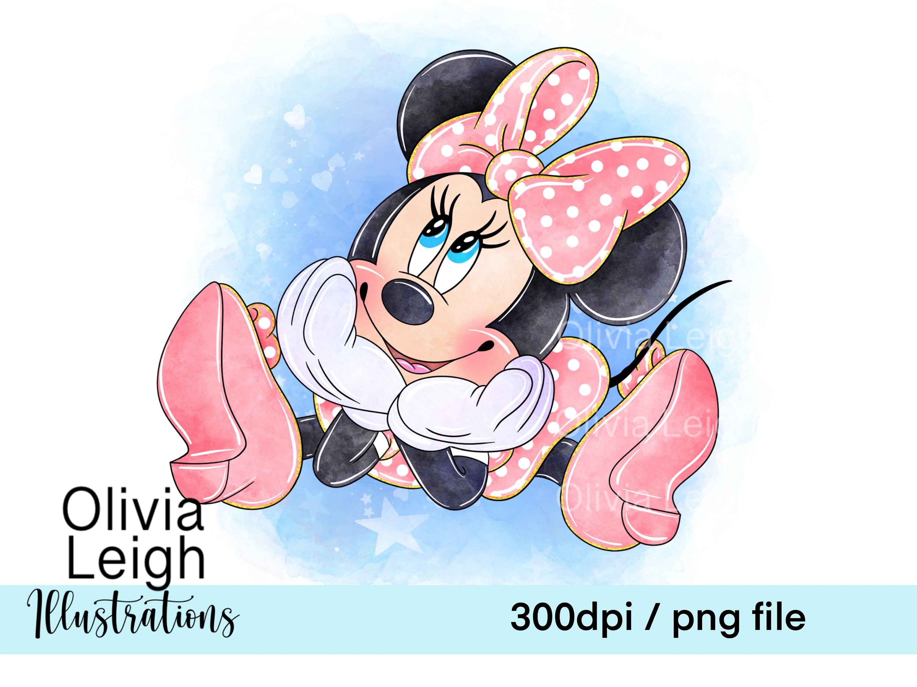 Set of Cute Minnie Mouse Pink Clipart PNG Files DIGITAL DOWNLOAD ...