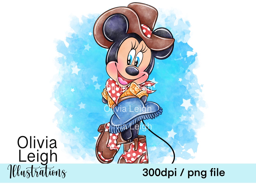 Cute Minnie Mouse Cowgirl Clipart Sublimation PNG Files DIGITAL ...