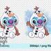 Stitch Cute Olaf Snowman Christmas Clipart Sublimation PNG Files ...