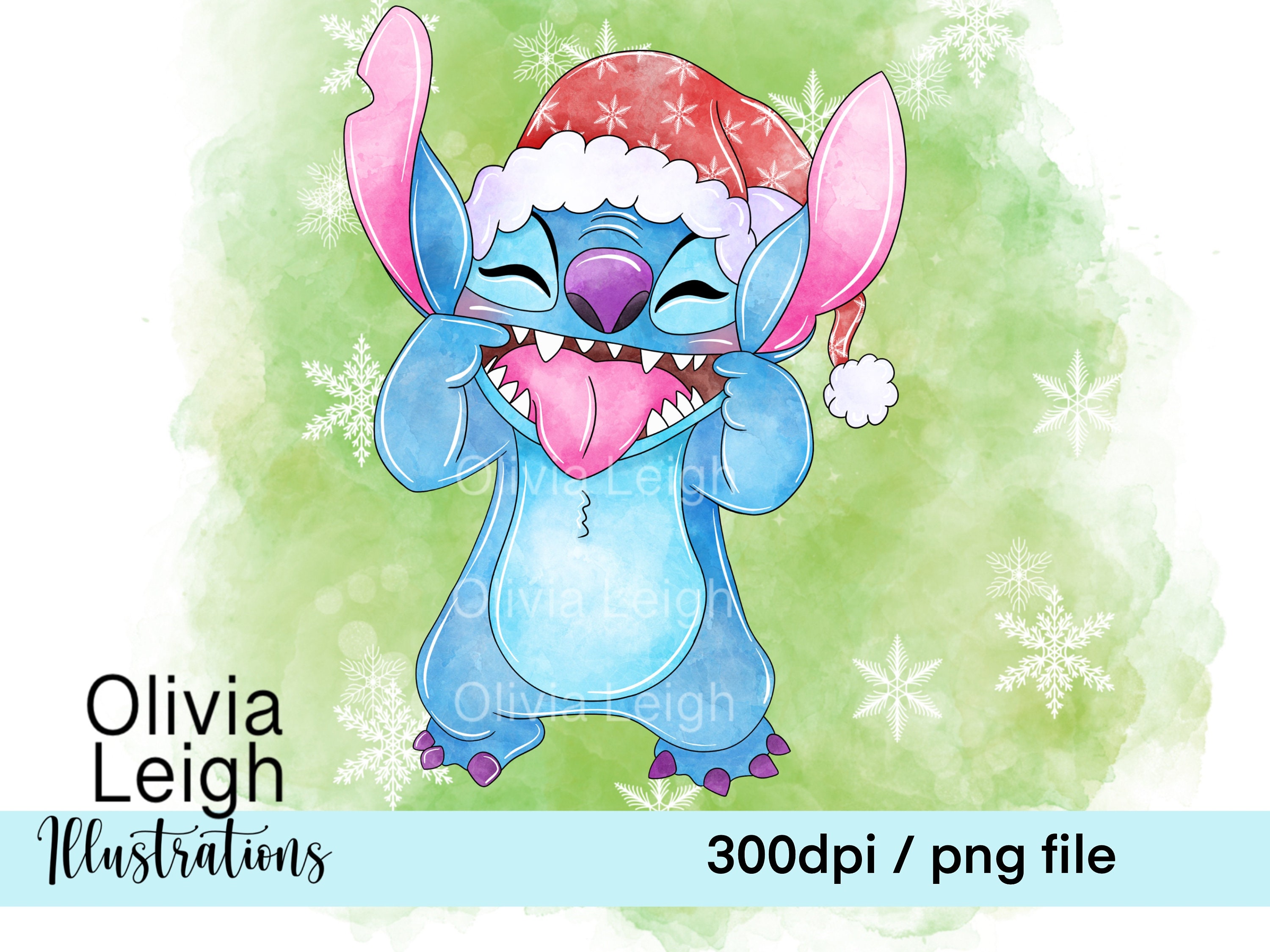 Set of Stitch Cute Christmas Watercolour Nursery - Etsy