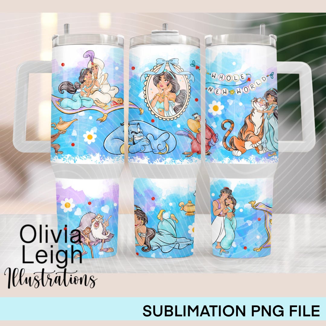 Princess Jasmine Nd Aladdin, Sublimation Wrap PNG File DIGITAL DOWNLOAD ...