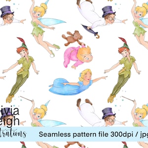 Set of Peter Pan Cute Watercolour Nursery Children's Clipart PNG Files ...
