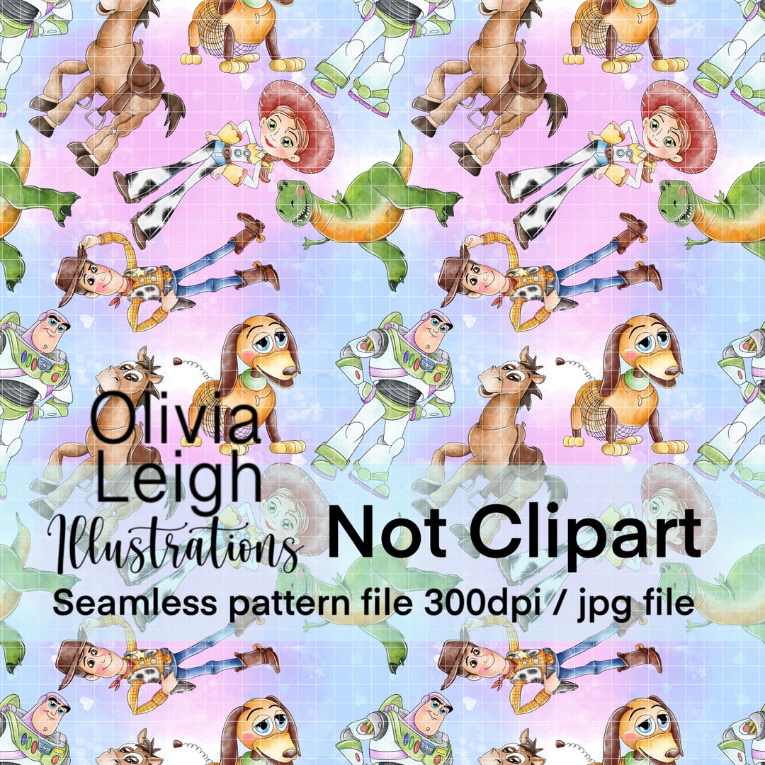 Cute Toy Repeat Seamless Pattern. Digital Paper. DIGITAL DOWNLOAD ...