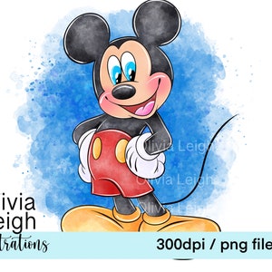 Mickey Mouse Cute Clipart Set PNG Files DIGITAL DOWNLOAD Children's ...