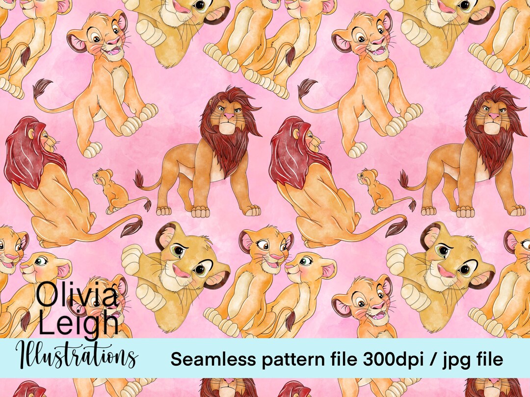 The Lion King Seamless Pattern. Digital Paper. DIGITAL - Etsy