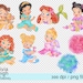 Set of Baby Toddler Princesses Cinderella, Belle, Jasmine. Ariel, Cute ...