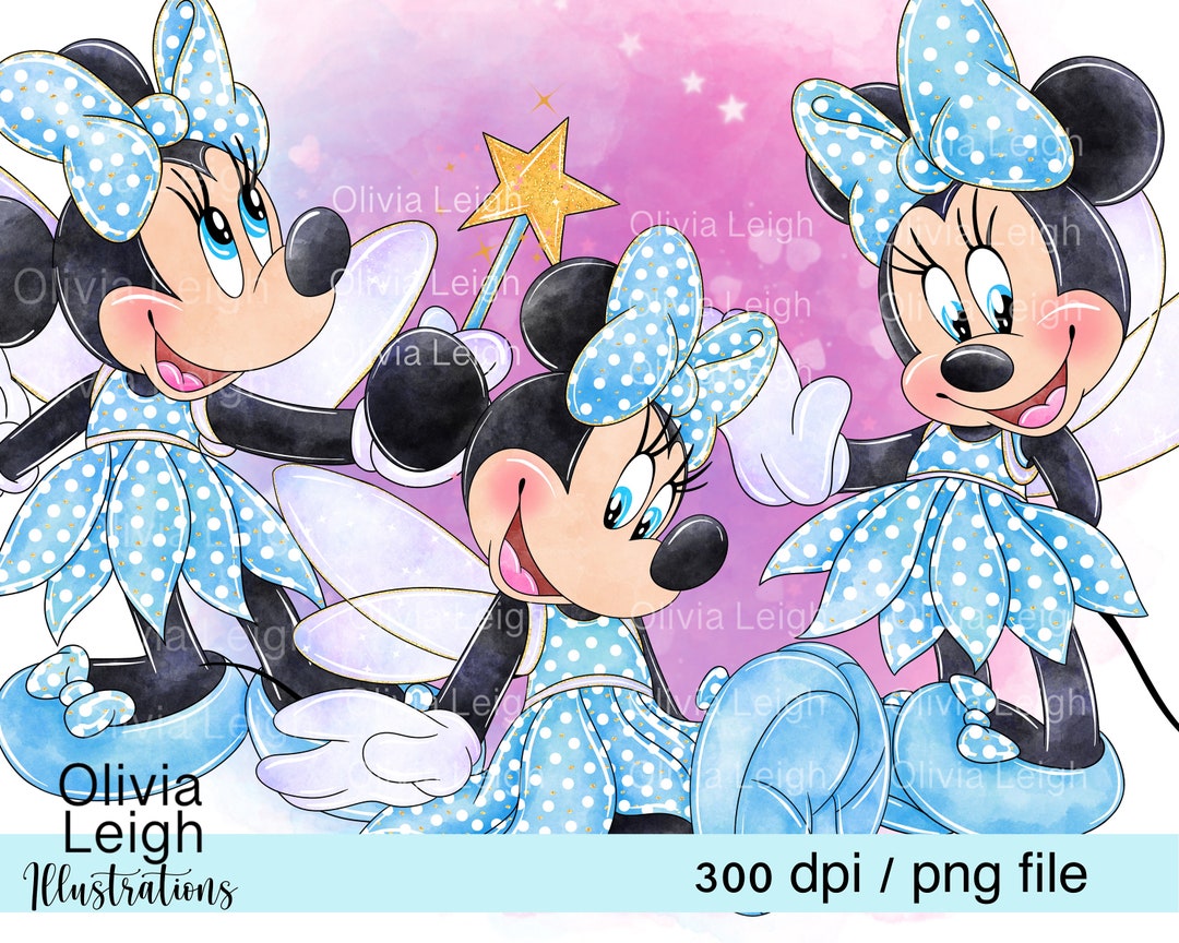 Minnie Mouse Cute Fairies Clipart PNG Files DIGITAL DOWNLOAD Children's ...