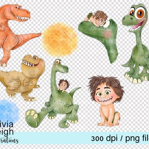 Set of Cute Dinosaur Clipart PNG Files Includes Free Bookmarks and ...