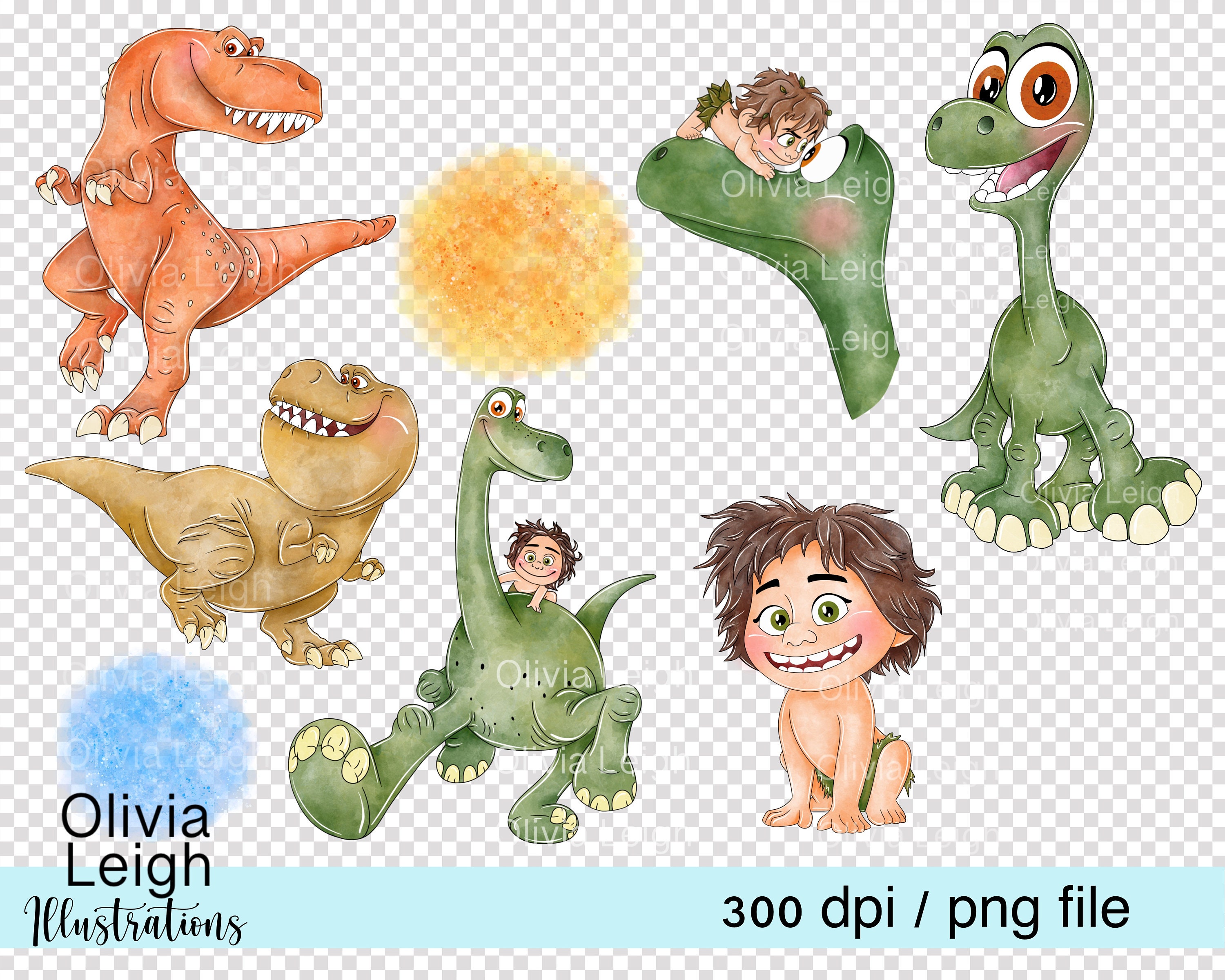 Set of Cute Dinosaur Clipart PNG Files Includes Free Bookmarks - Etsy