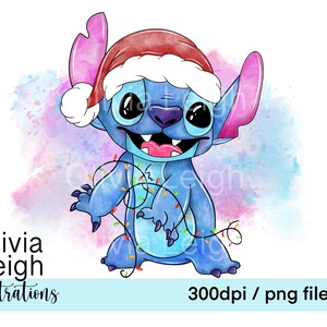 Cute Stitch Christmas Clipart PNG Files DIGITAL DOWNLOAD - Etsy