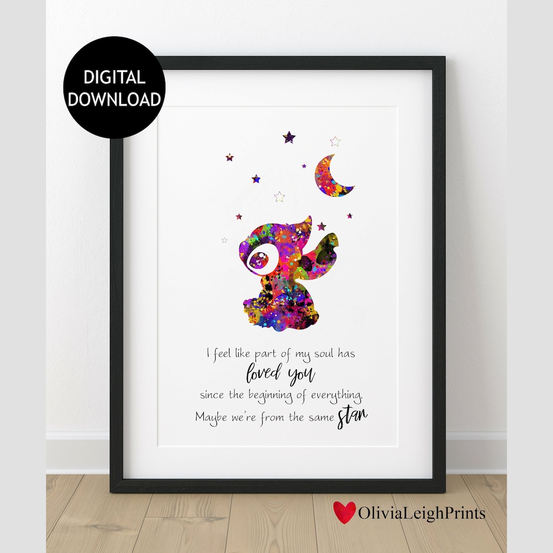 Lilo and Stitch Bright Word Art Quote Print-wall Art DIGITAL DOWNLOAD ...