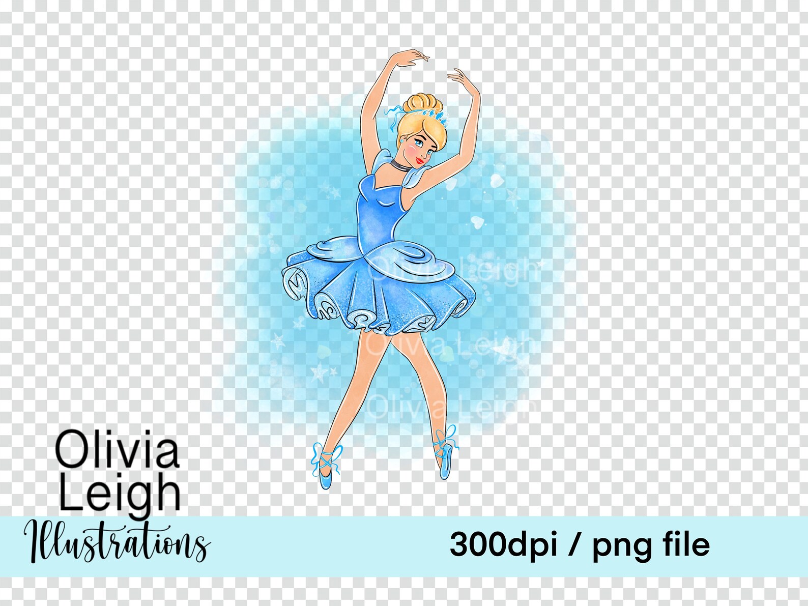 Princess Cinderella Ballerina Fairy Cute Clipart PNG Files - Etsy