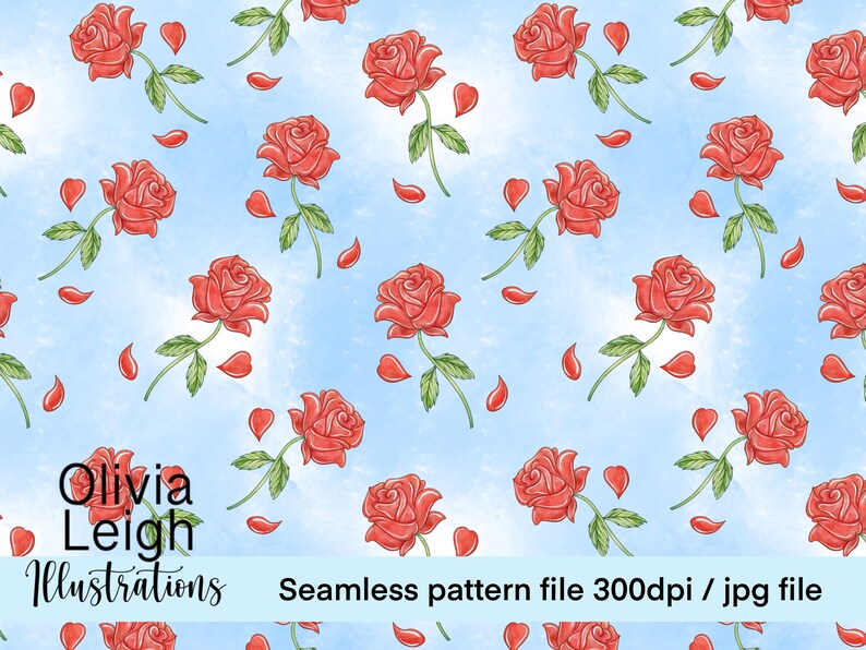 Set of 9 Cute Beauty and the Beast Seamless Patterns. Digital Paper ...