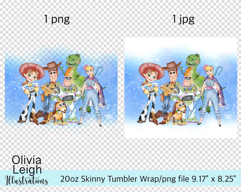 Toy Story Sublimation Design Wrap PNG File DIGITAL DOWNLOAD 20oz Skinny ...