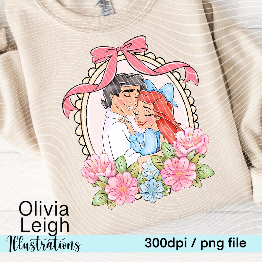 Princess Ariel PNG Frame Bow Coquette Style Shirt Design File DIGITAL ...