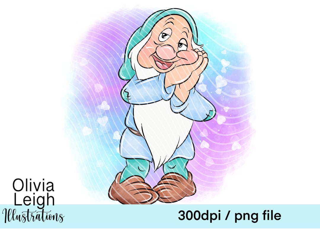 Princess Snow White and the Seven Dwarfs, Cute Clipart PNG Files Hand ...