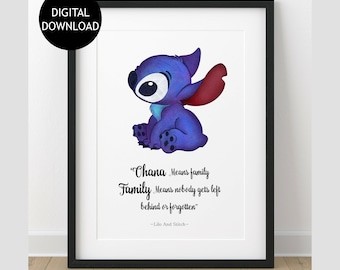 Lilo and Stitch Quote Print-wall Art-gift DIGITAL DOWNLOAD | Etsy