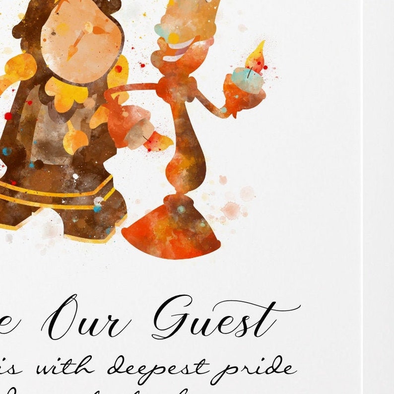 Cogsworth and Lumiere Watercolour Art Print-wall | Etsy