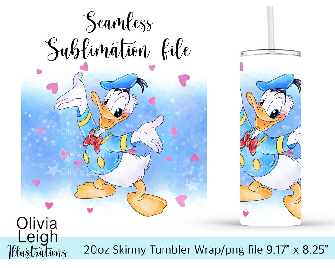 Donald Duck Sublimation Design Wrap PNG File DIGITAL DOWNLOAD 20oz ...