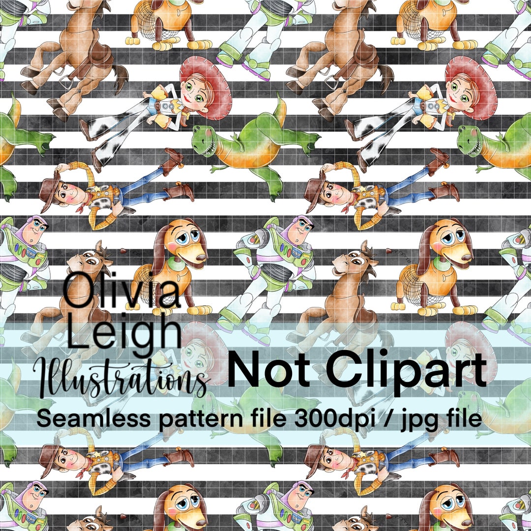 Cute Toy Repeat Seamless Pattern. Digital Paper. DIGITAL DOWNLOAD ...