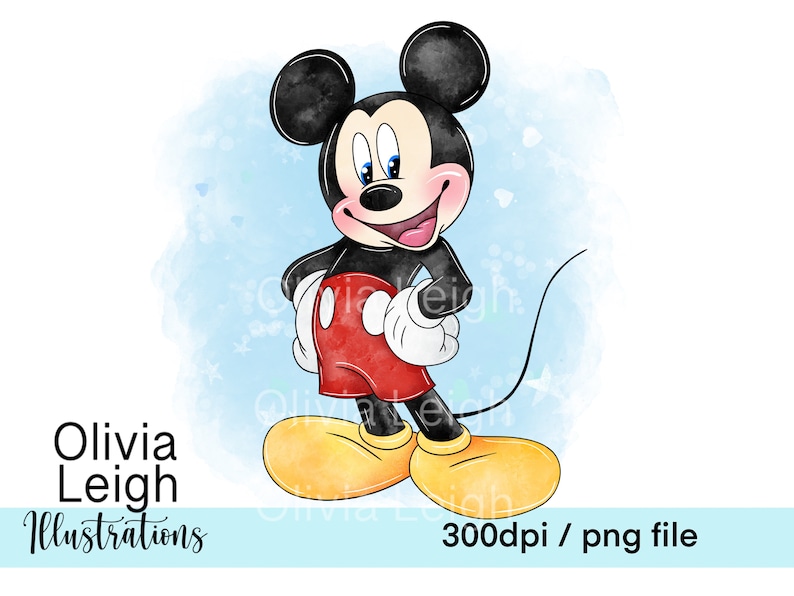 Mickey Mouse Clipart PNG Files DIGITAL DOWNLOAD Printable - Etsy