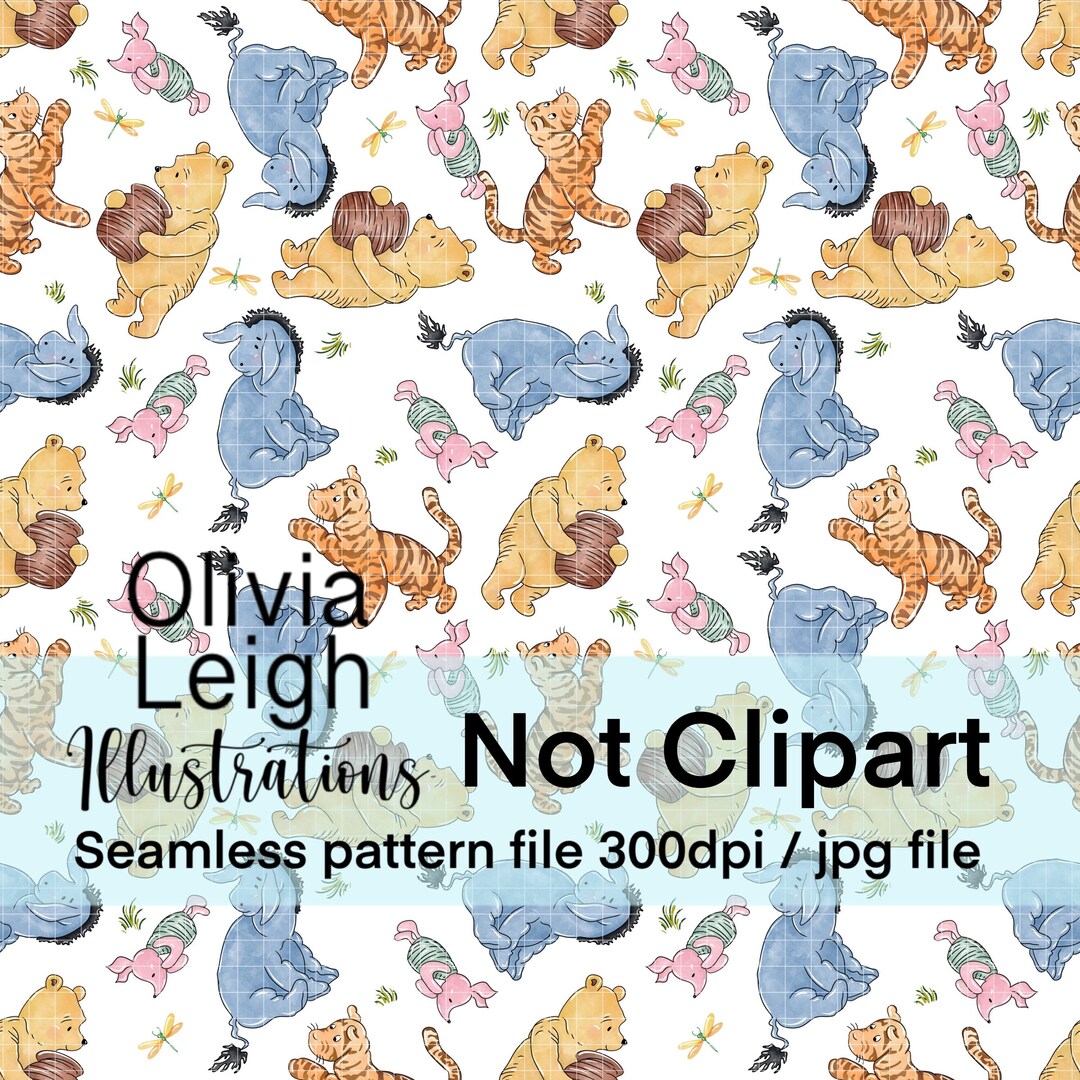 Classic Winnie the Pooh Seamless Pattern. Digital Paper. DIGITAL ...