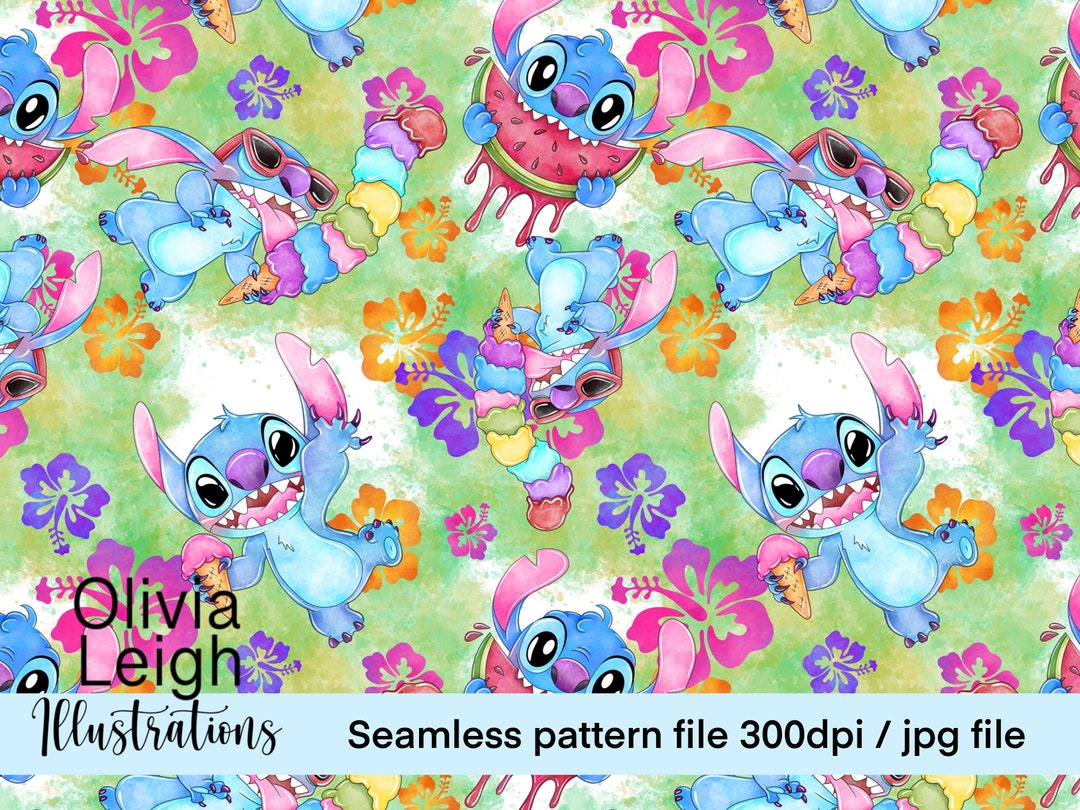 Cute Stitch and Angel Seamless Pattern. Digital Paper. DIGITAL - Etsy