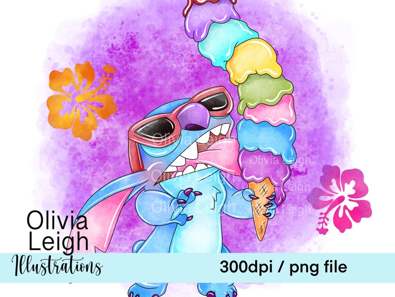 Set of Stitch Summer Clipart PNG Files DIGITAL DOWNLOAD Printable - Etsy UK