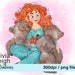 Princess Merida Brave Bear Cubs Cute Clipart PNG Files DIGITAL DOWNLOAD ...
