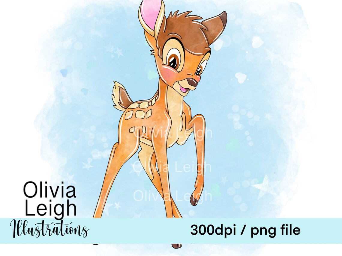 Bambi Cute Clipart PNG Files DIGITAL DOWNLOAD Printable - Etsy