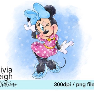 Set of Minnie Mouse Star Print Cute Clipart PNG Files DIGITAL DOWNLOAD ...