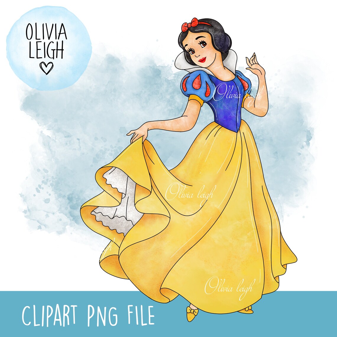 Princess Snow White Cute Clipart PNG Files DIGITAL DOWNLOAD - Etsy