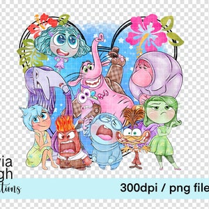 Inside Out Cute Clipart PNG Files Hand Drawn DIGITAL DOWNLOAD Printable ...