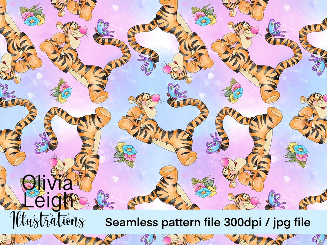 Cute Spring Time Winnie the Pooh Tigger Seamless Pattern. - Etsy