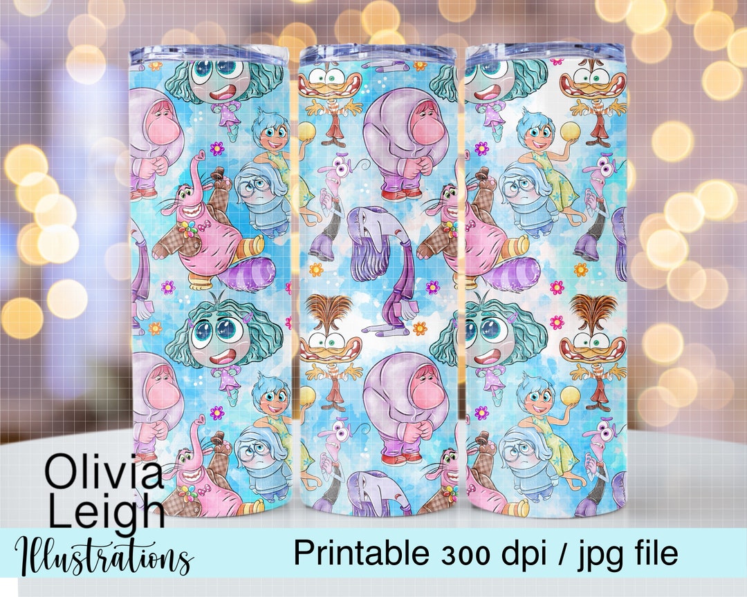 Inside Out Emotions Sublimation Design Cup Wrap DIGITAL DOWNLOAD 20oz ...