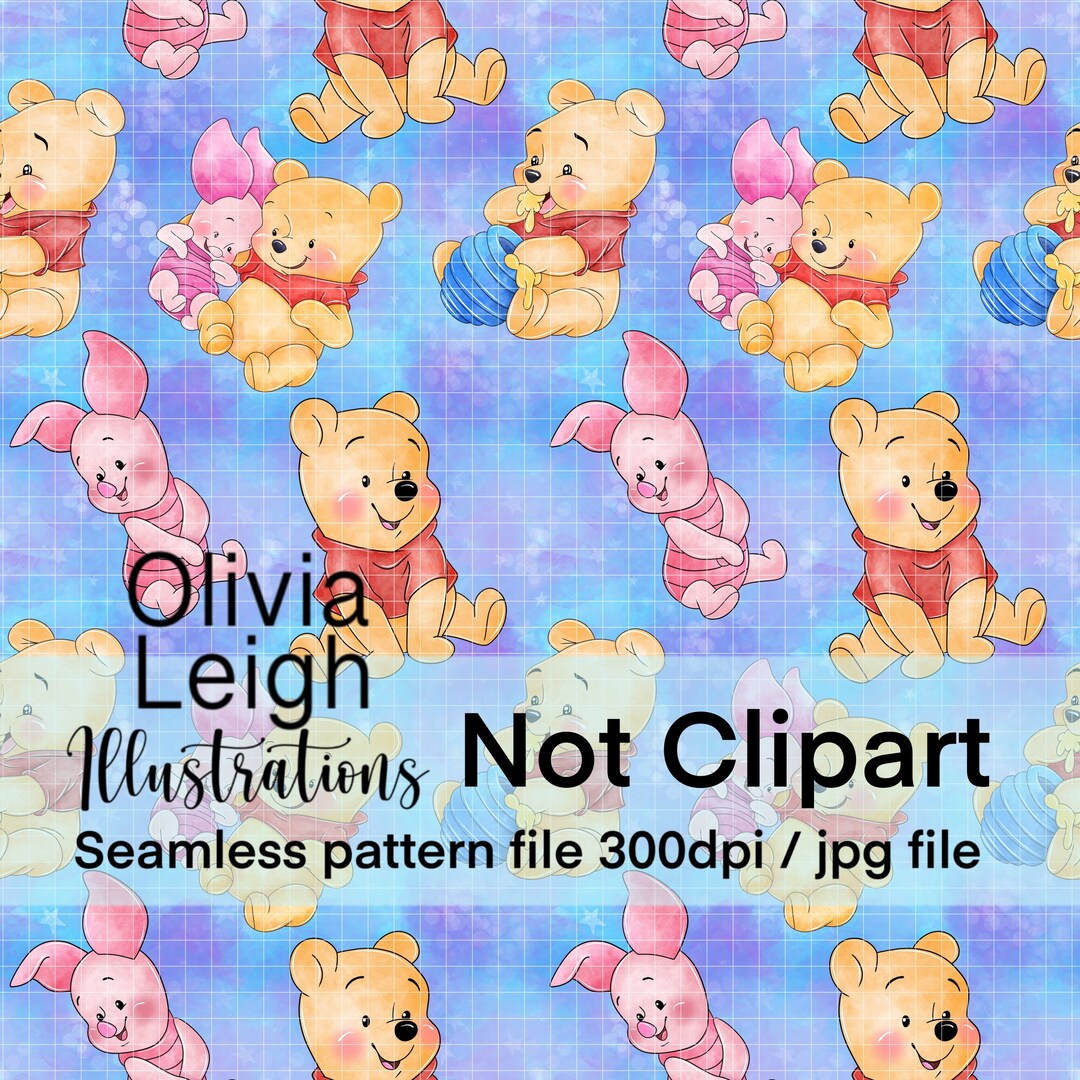 Cute Baby Winnie the Pooh and Piglet Seamless Pattern. Digital Paper ...